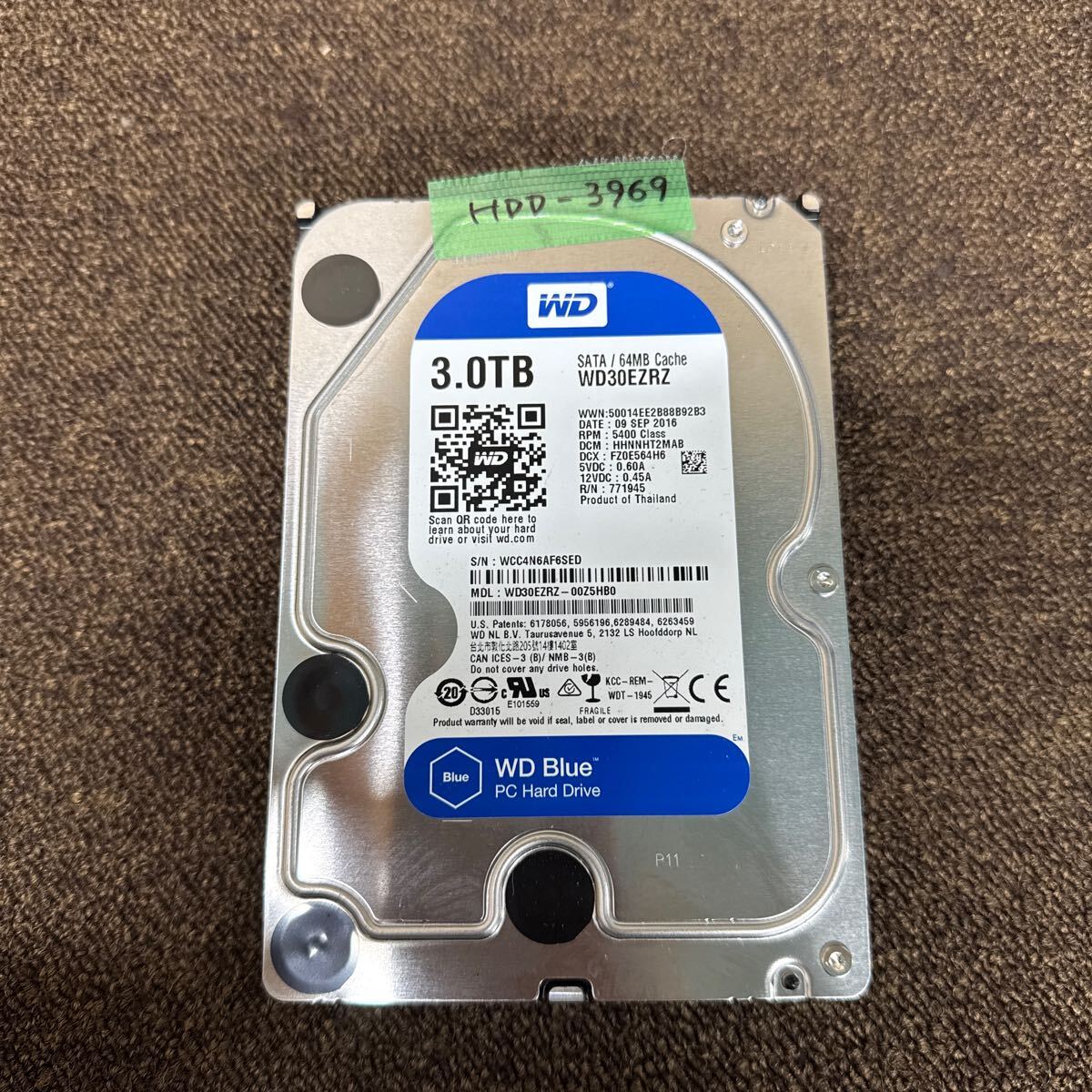 Yahoo!オークション - HDD-3969 激安 HDD3TB 3.5インチ SATA 331時間 ...
