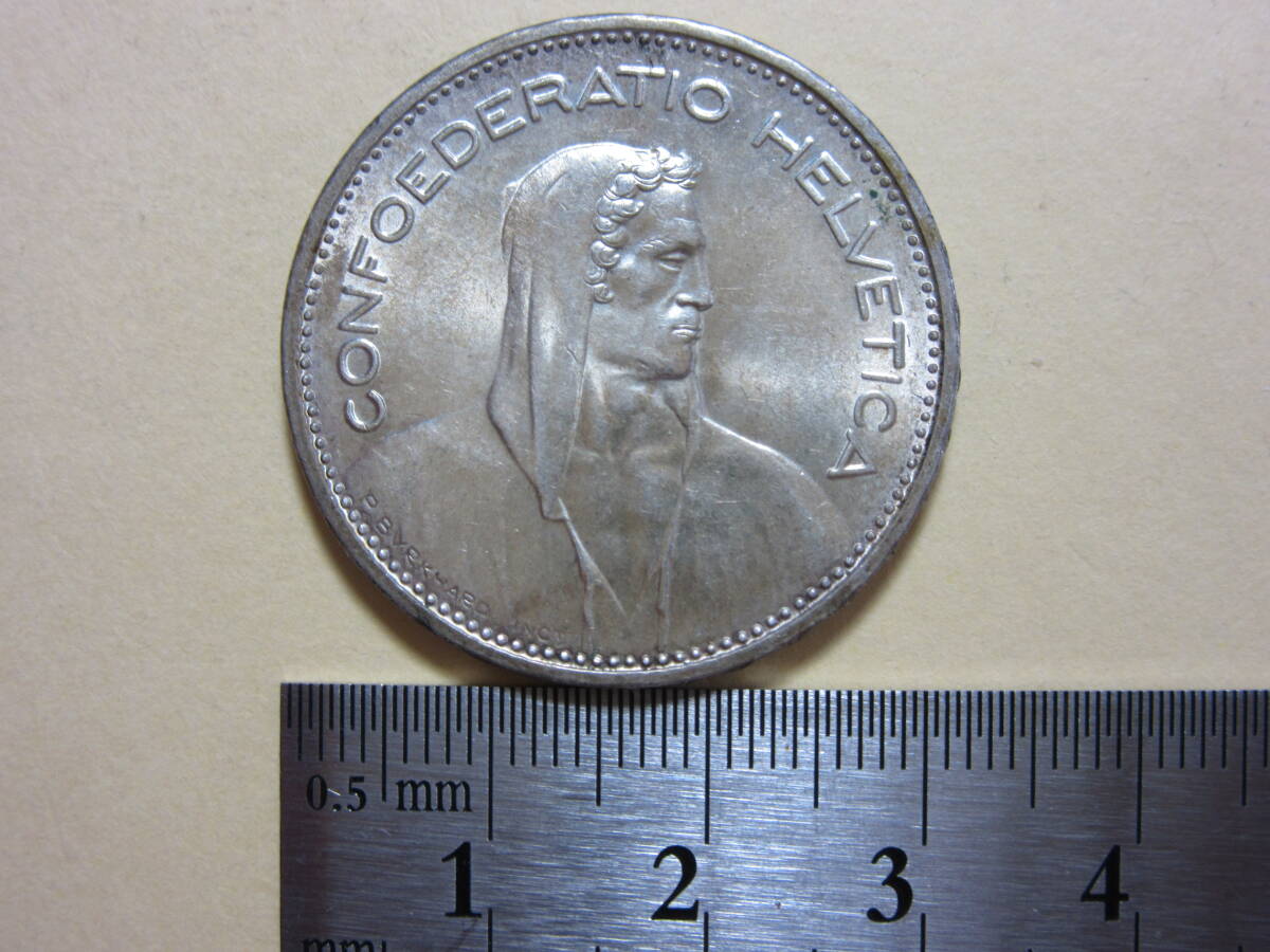 Yahoo!オークション - 18 スイス 5FR銀貨 1965年 14 97g