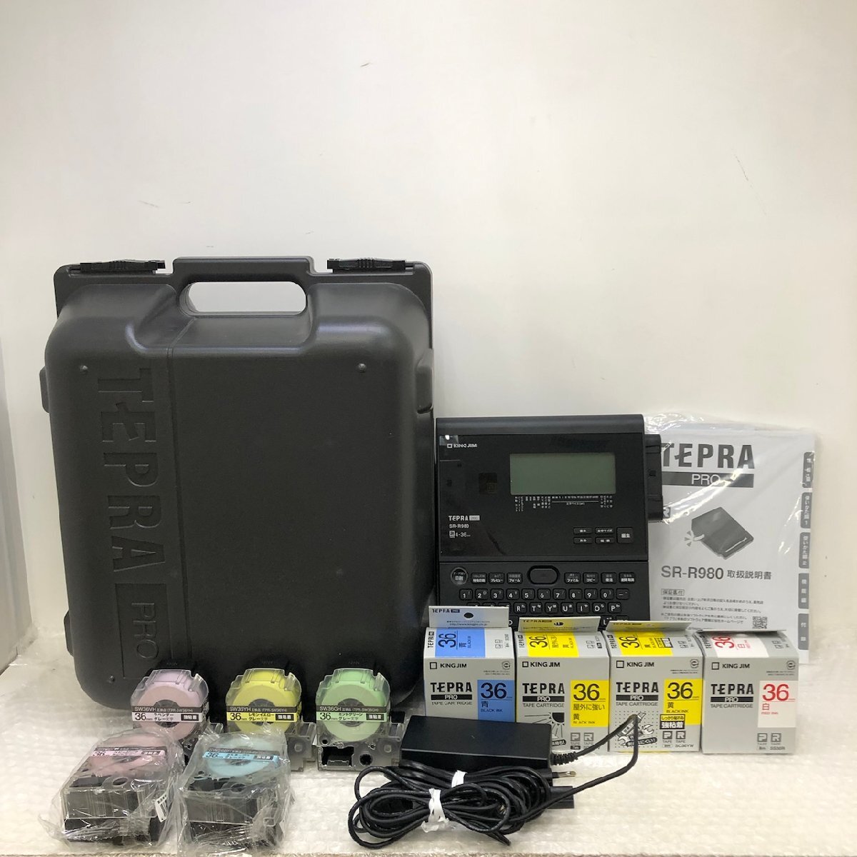 キングジム ラベルライター テプラ PRO SR-R980 テープカートリッジ 36mm 9点セット ブラック ケース付き 250623SK750302(ラベル用品)｜売買されたオークション ...