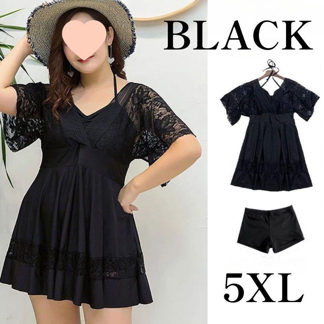 Yahoo!オークション - ワンピース水着 レディース 5XL 6L 黒 大きいサ...
