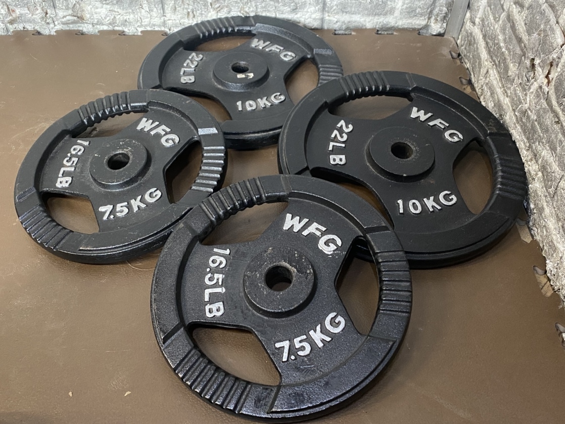 Yahoo!オークション - WFG プレートセット 7.5Kg×2/10Kg×2/計35kg 穴...