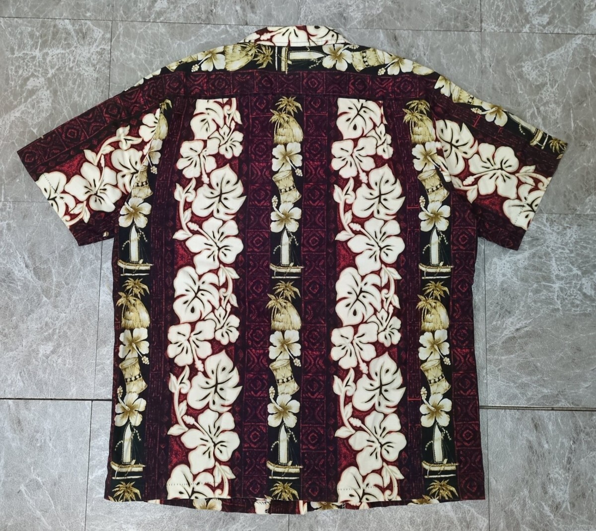 Yahoo!オークション - 2．USA製 90s RJC 総柄 花柄 オープンカラー ボ...