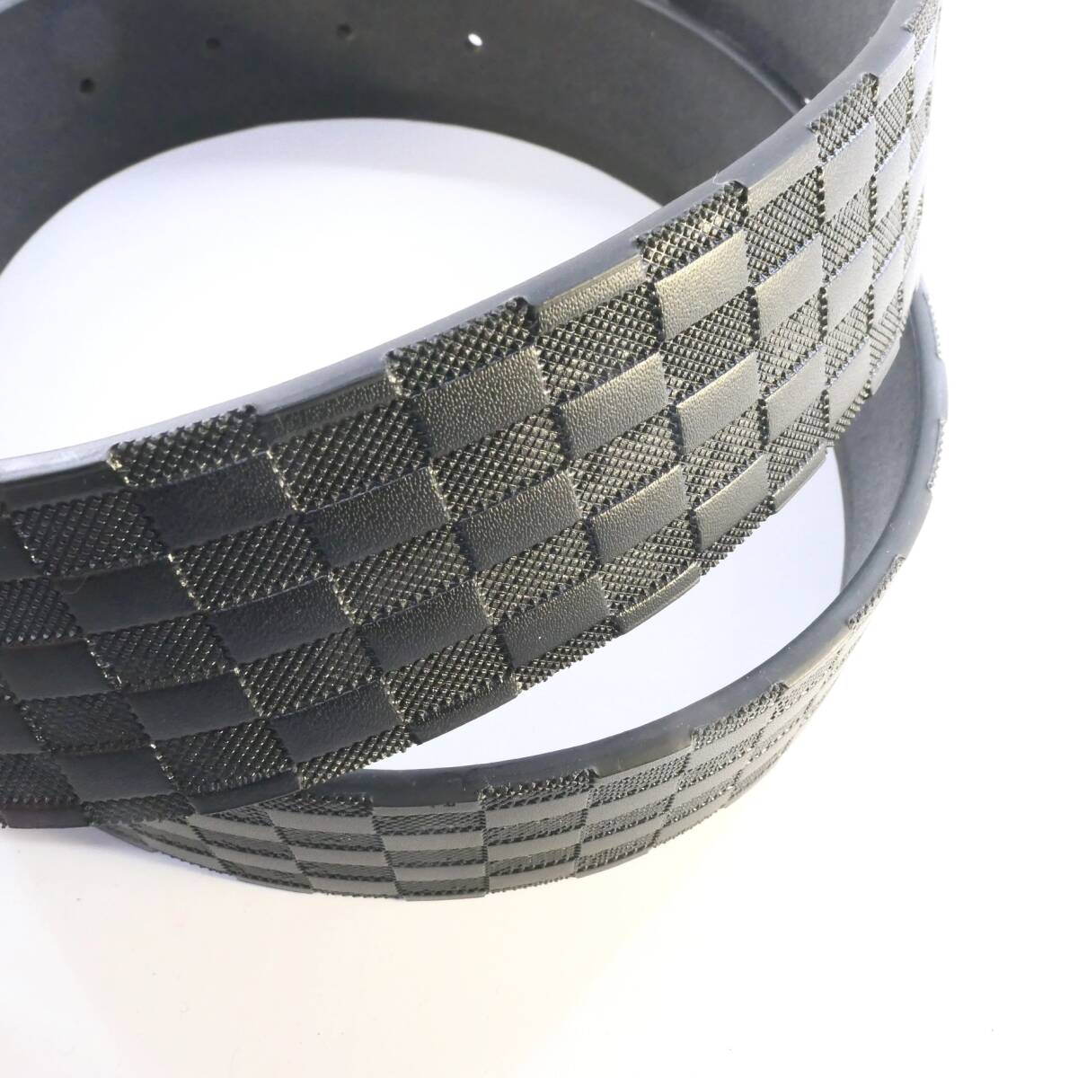 Yahoo!オークション - ベルト メンズ 革のみ バックルなし 細いチェッ...