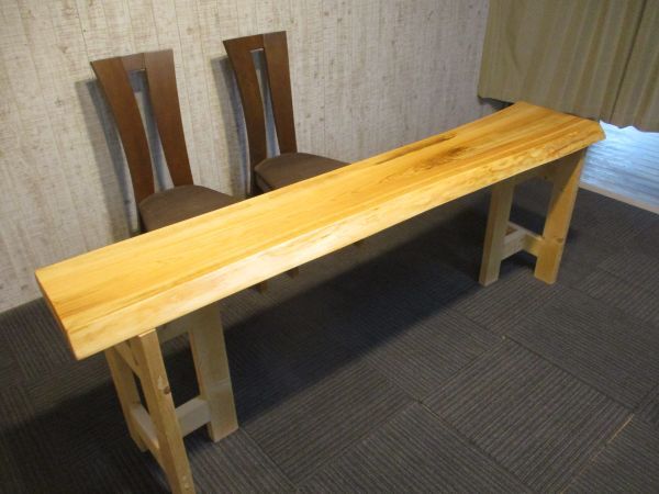 Yahoo!オークション - H043 桧 檜 ヒノキ 座卓 ローテーブル 一枚板 テ...