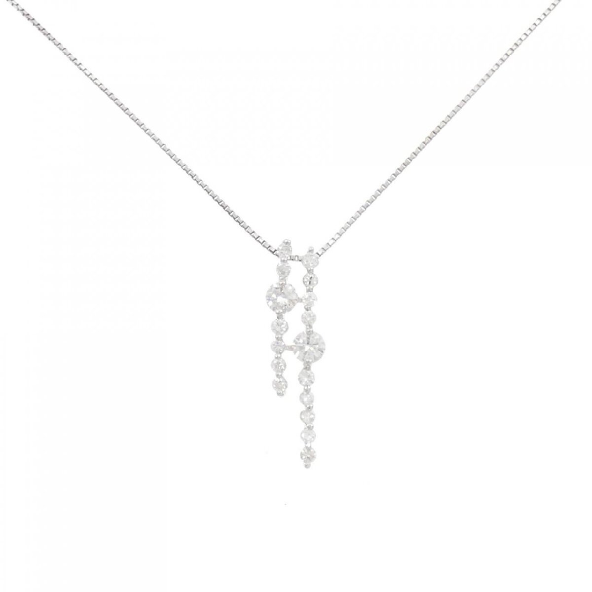 Yahoo!オークション - K18WG ダイヤモンド ネックレス 0.84CT