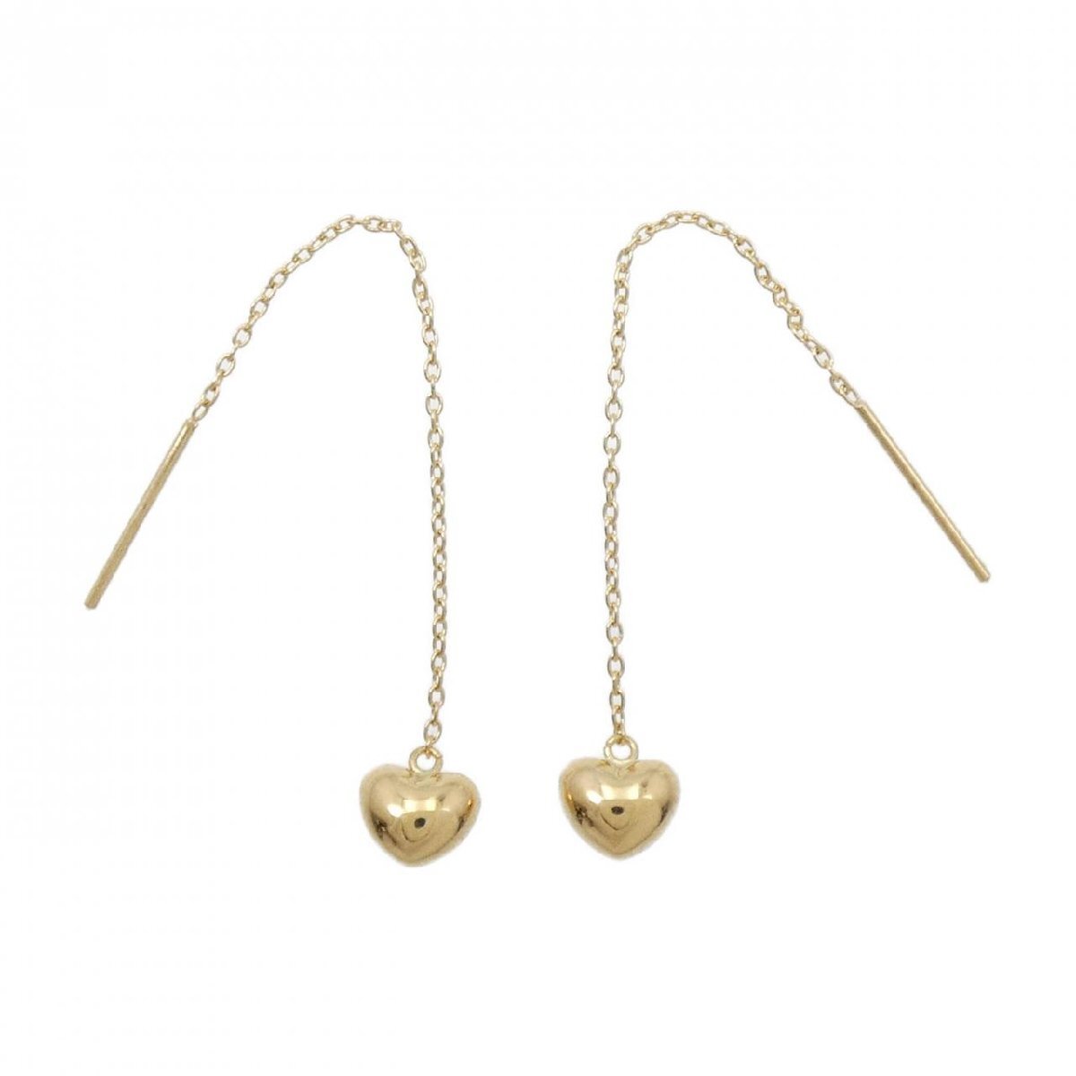 Yahoo!オークション - K18Y ハート ピアス