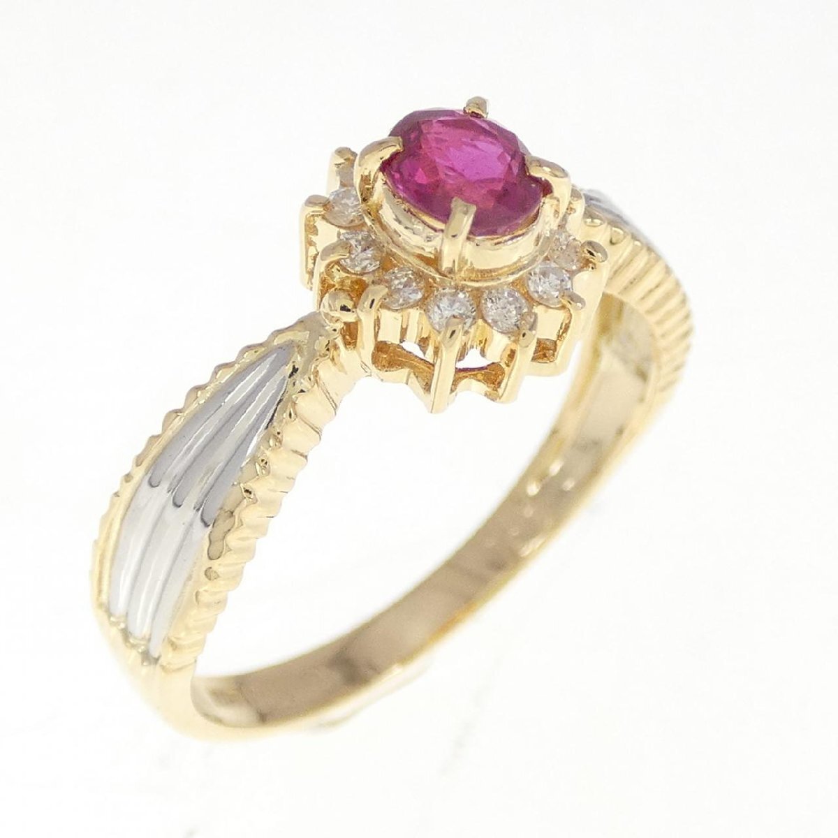 Yahoo!オークション - K18YG/PT900 ルビー リング 0.31CT