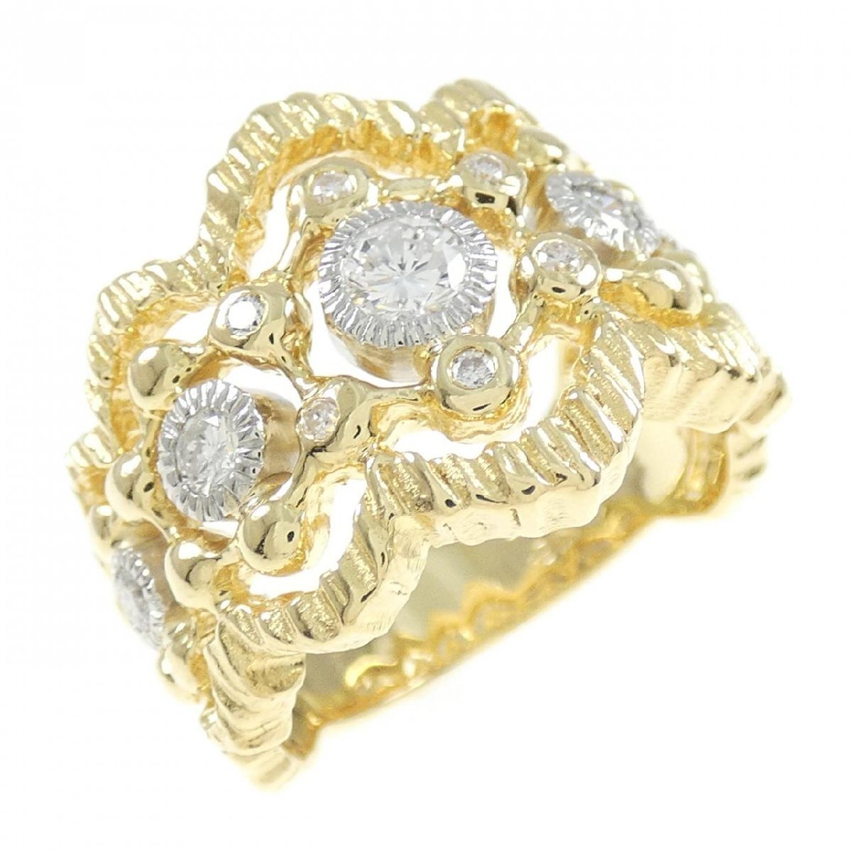 Yahoo!オークション - K18YG/PT900 ダイヤモンド リング 0.41CT