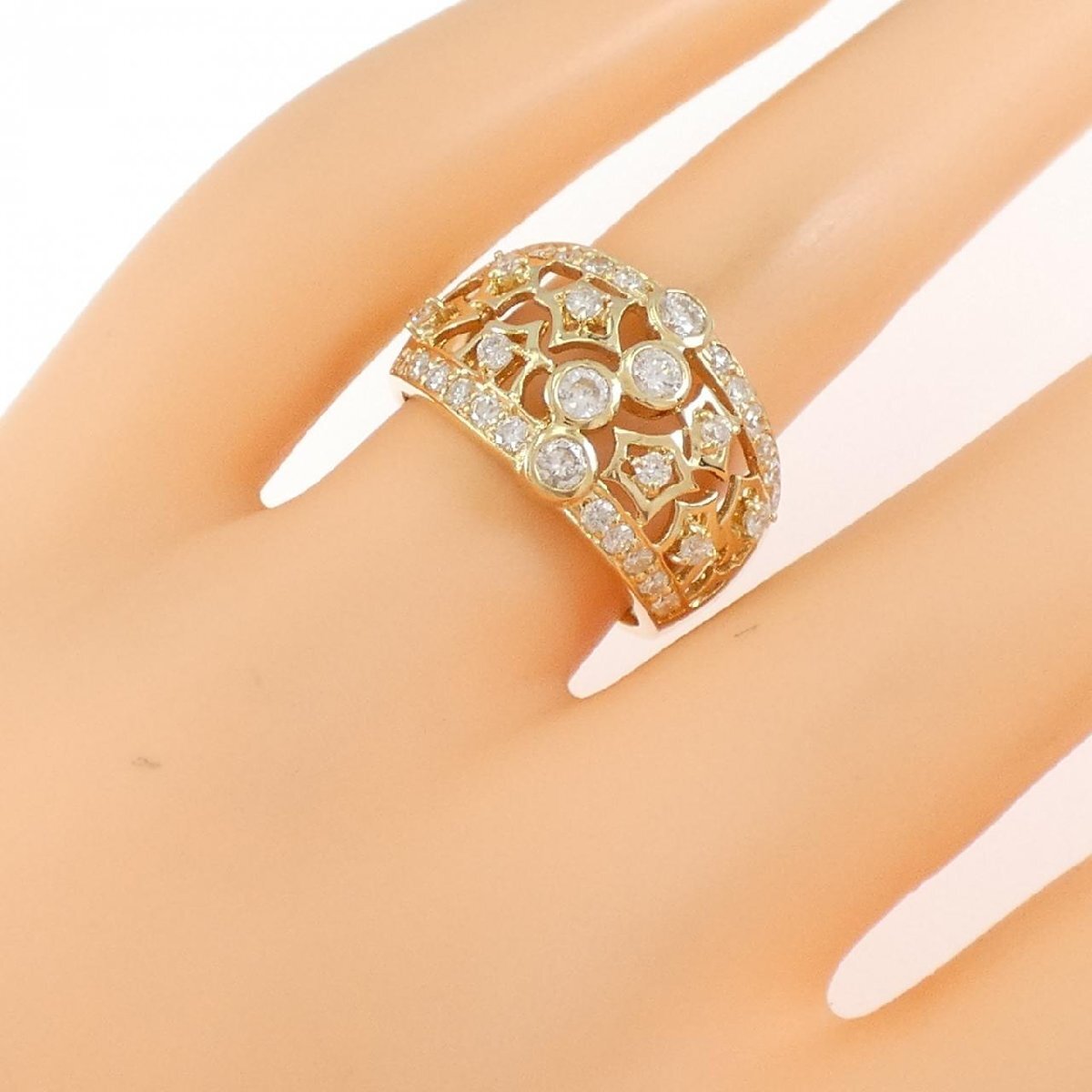 Yahoo!オークション - K18YG ダイヤモンド リング 0.87CT