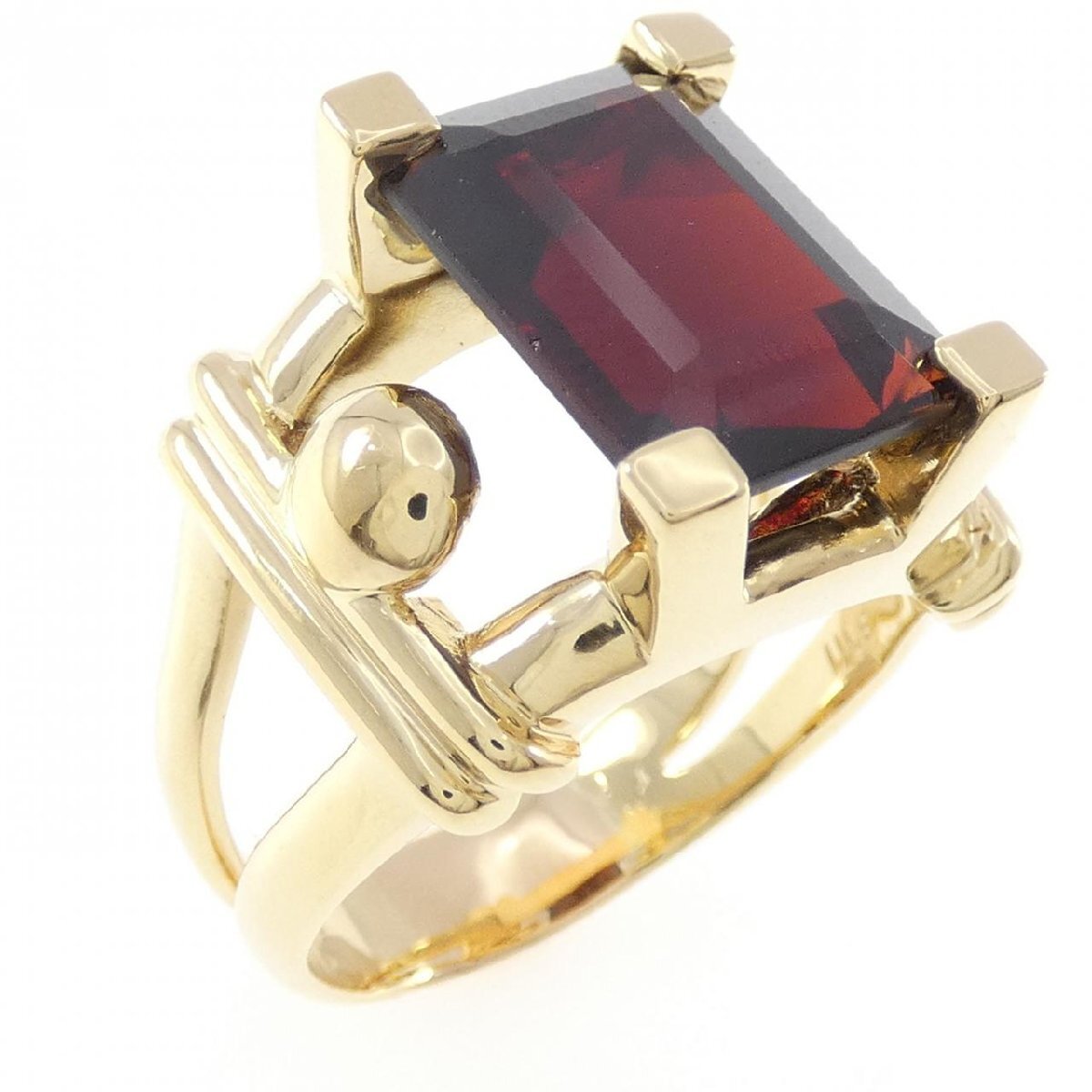 Yahoo!オークション - K18YG ガーネット リング 9.71CT