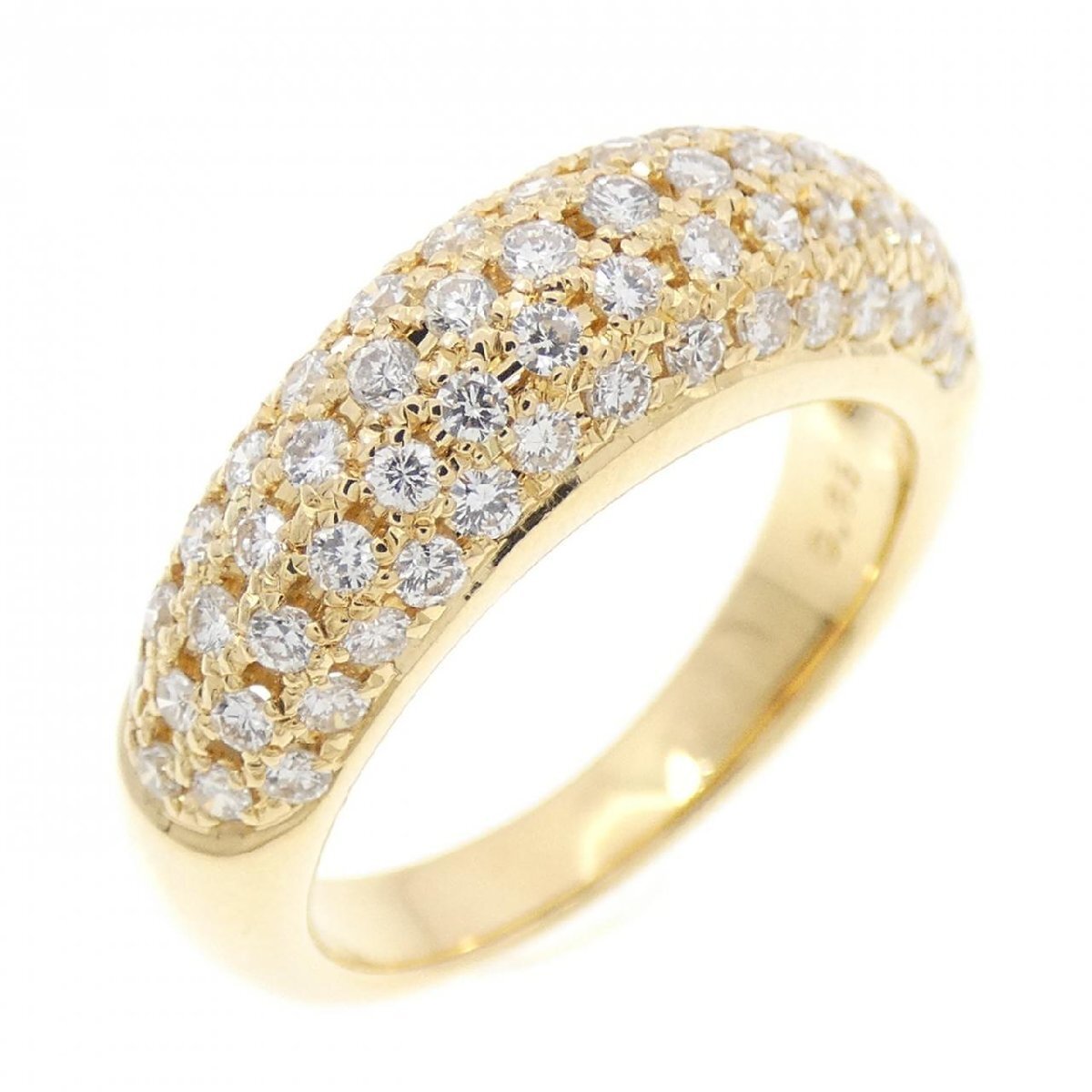 Yahoo!オークション - K18YG パヴェ ダイヤモンド リング 0.85CT