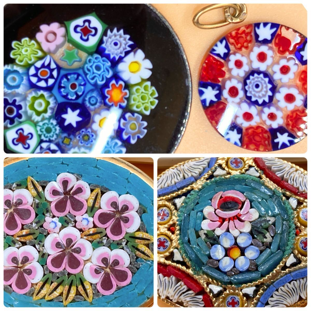 Yahoo!オークション - ベネチアン/ミルフィオリ入り [ガラスアクセサ...