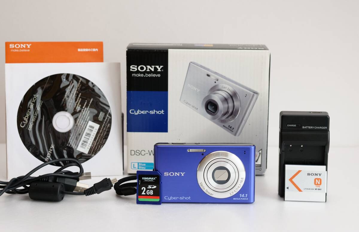 Yahoo!オークション - 【動作確認済】SONY Cyber-Shot DSC-W550 ブルー...
