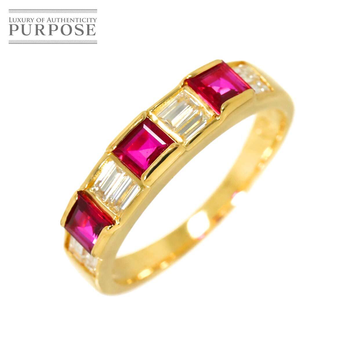 Yahoo!オークション - リング 11号 ルビー 0.86ct ダイヤ 0.44ct K18 Y...
