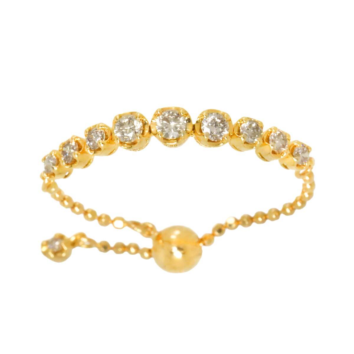 Yahoo!オークション - リング フリーサイズ ダイヤ 0.30ct K18 YG イエ...