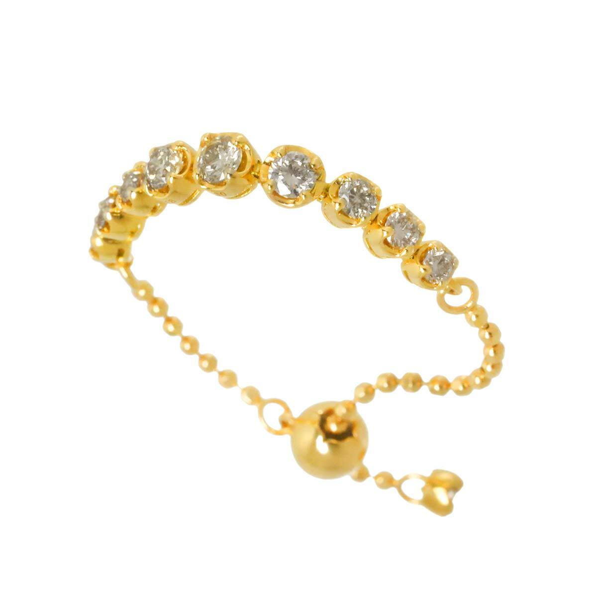 Yahoo!オークション - リング フリーサイズ ダイヤ 0.30ct K18 YG イエ...