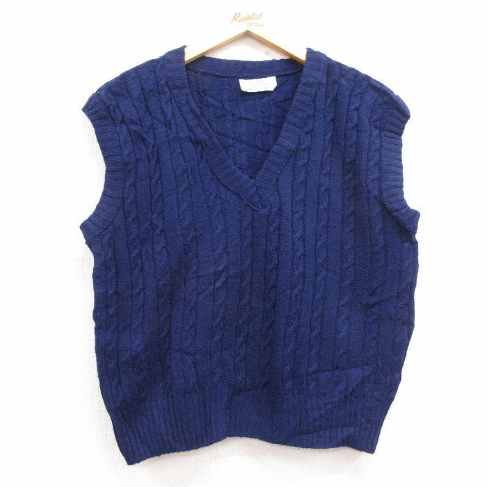 Yahoo!オークション - 古着 ケーブル ニット ベスト レディース 90s V...