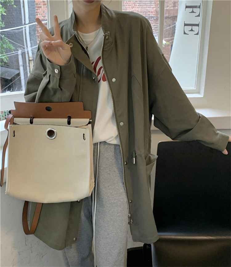 Yahoo!オークション - カジュアル ドローストリング コート トレンチコ...