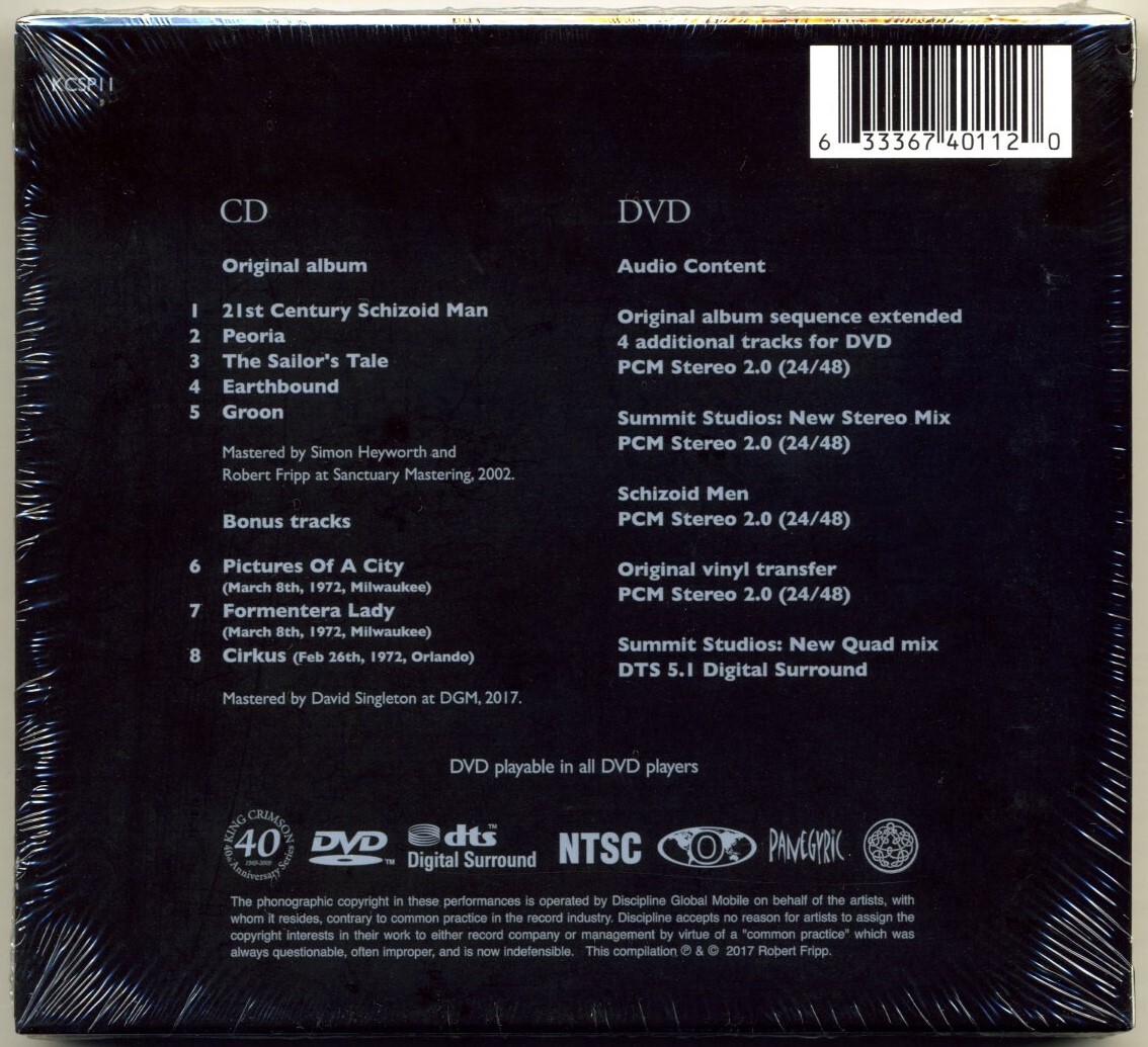 Yahoo!オークション - KING CRIMSON ／ EARTHBOUND (40th Anniversary ...