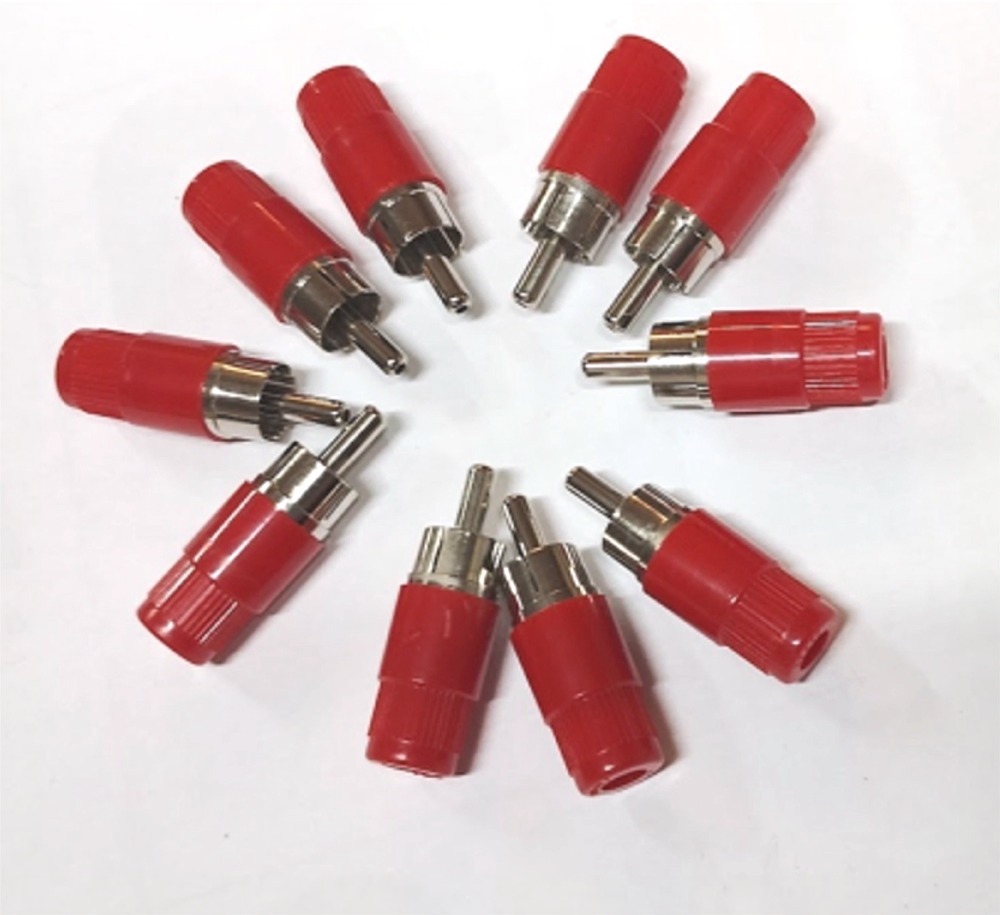 Yahoo!オークション - RCAピンプラグ 赤 RCA-P赤 10個 1組
