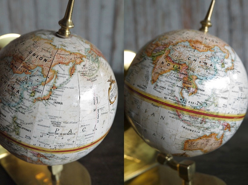 Yahoo!オークション - ビンテージ 地球儀モチーフ ブックエンド [az7-3...