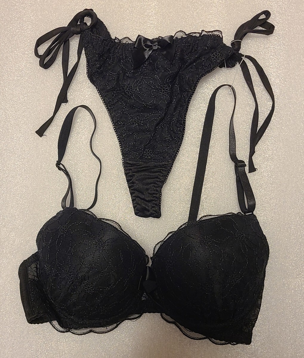 Yahoo!オークション - ブラジャーショーツ上下セットC65 黒 未使用