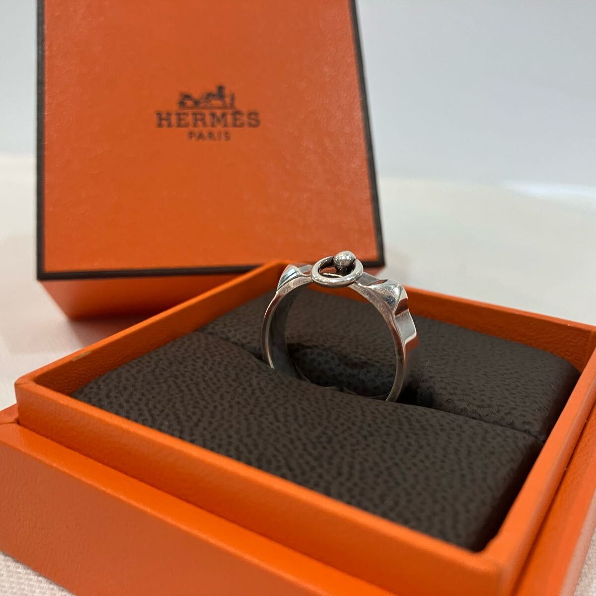 Yahoo!オークション - T【HERMS】エルメス シルバーリング コリエ・ド...