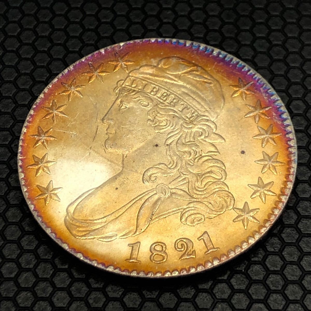 Yahoo!オークション - 1213)アメリカ古銭 銀貨 1821年 50C 自由の女神 ...