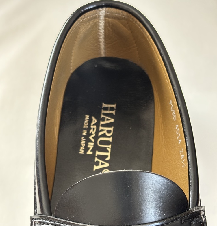 Yahoo!オークション - HARUTA ハルタ コイン ローファー 24.5cm ブラッ...