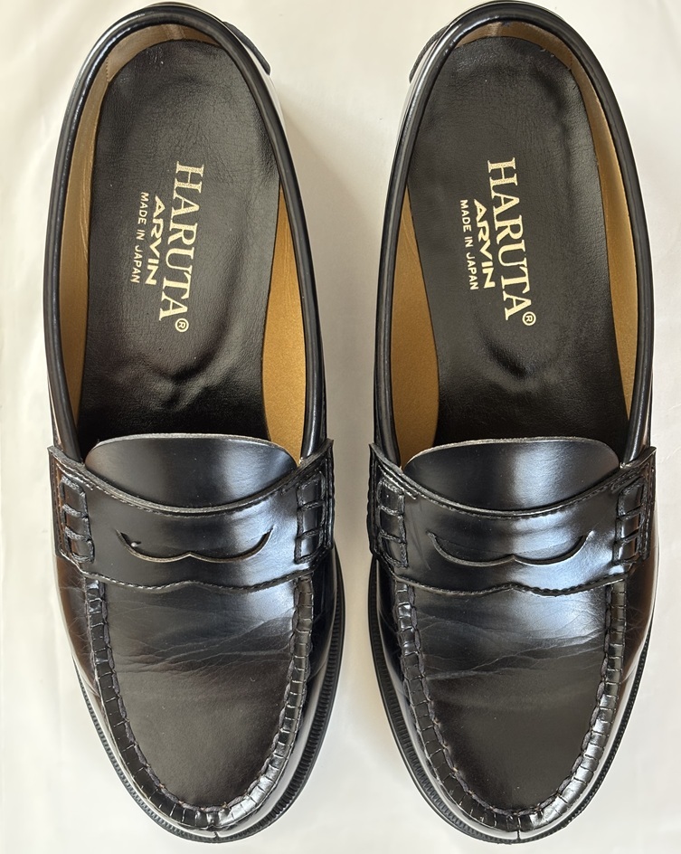 Yahoo!オークション - HARUTA ハルタ コイン ローファー 24.5cm ブラッ...