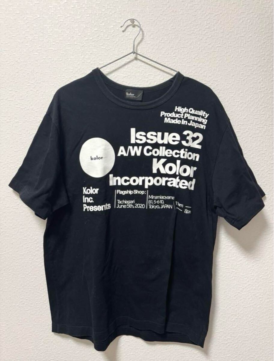 Yahoo!オークション - kolor Tシャツ 2020 古着 ブラック プリント ド...