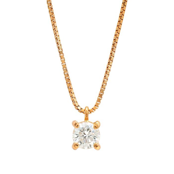 Yahoo!オークション - K18 一粒 ダイヤモンド ネックレス 0.31ct 2.5g ...