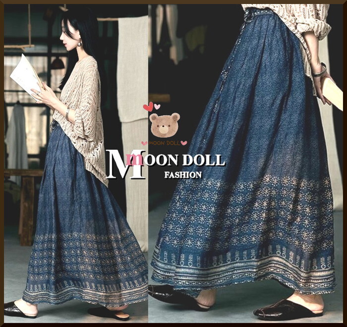 Yahoo!オークション - ～3L4L ヴィンテージ風レトロ柄フレアースカー...