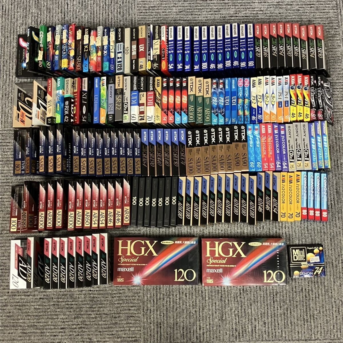 Yahoo!オークション - D013-P2-660【未開封】カセットテープ 170巻+MD...