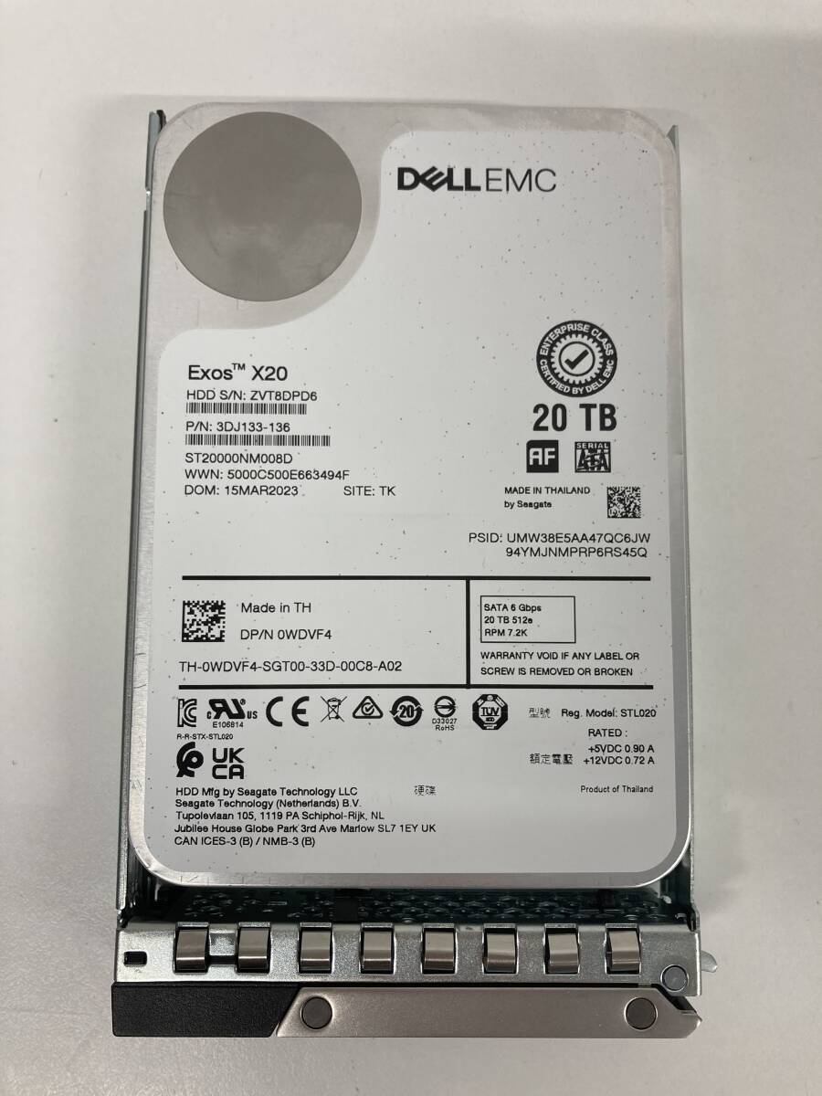 Yahoo!オークション - DELL EMC ST20000NM008D 3DJ133-136 0WDVF4 20TB...
