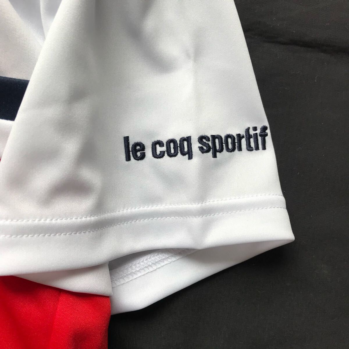 Yahoo!オークション - C397新品【メンズXL(O)】白赤 ルコック ゴルフ ...