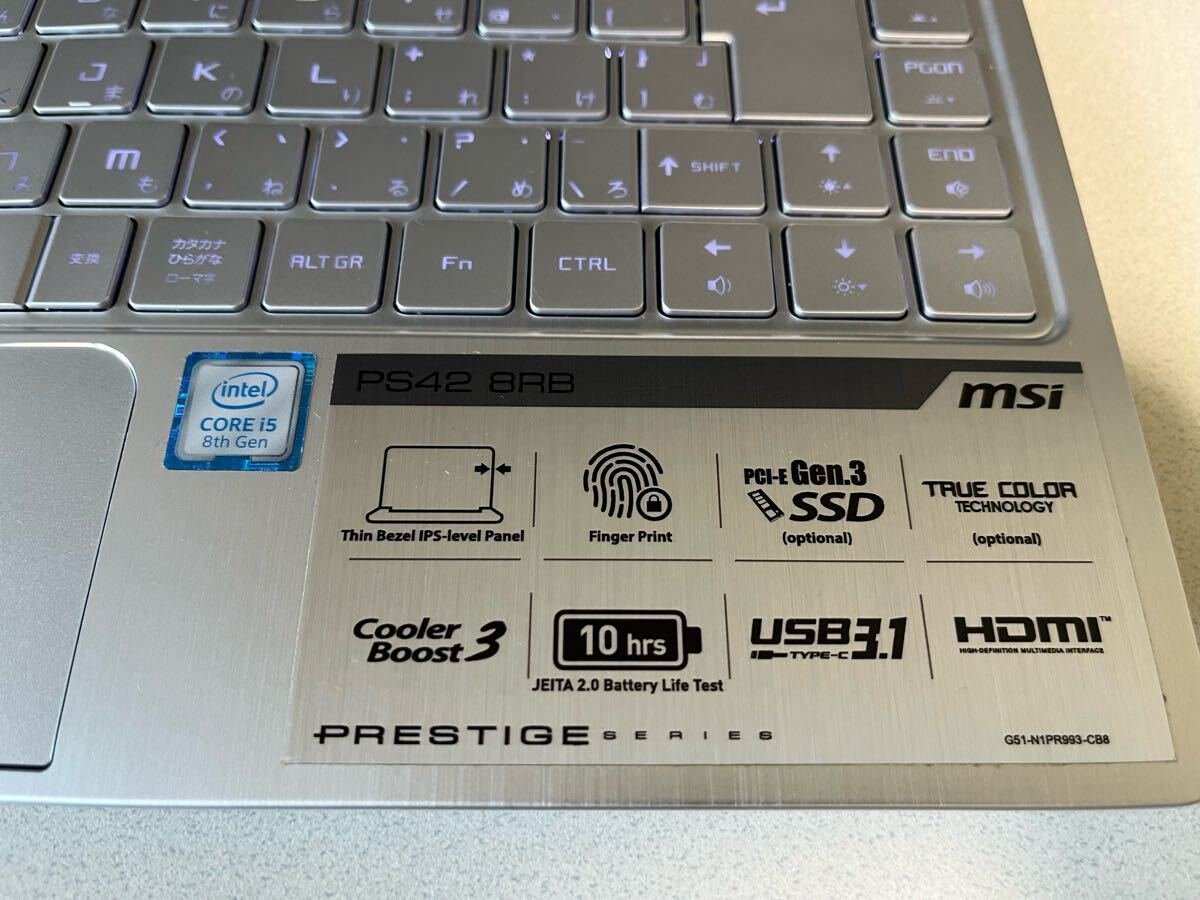 Yahoo!オークション - ノートパソコン MSI PS42 8RB geforce i5 win11 ...