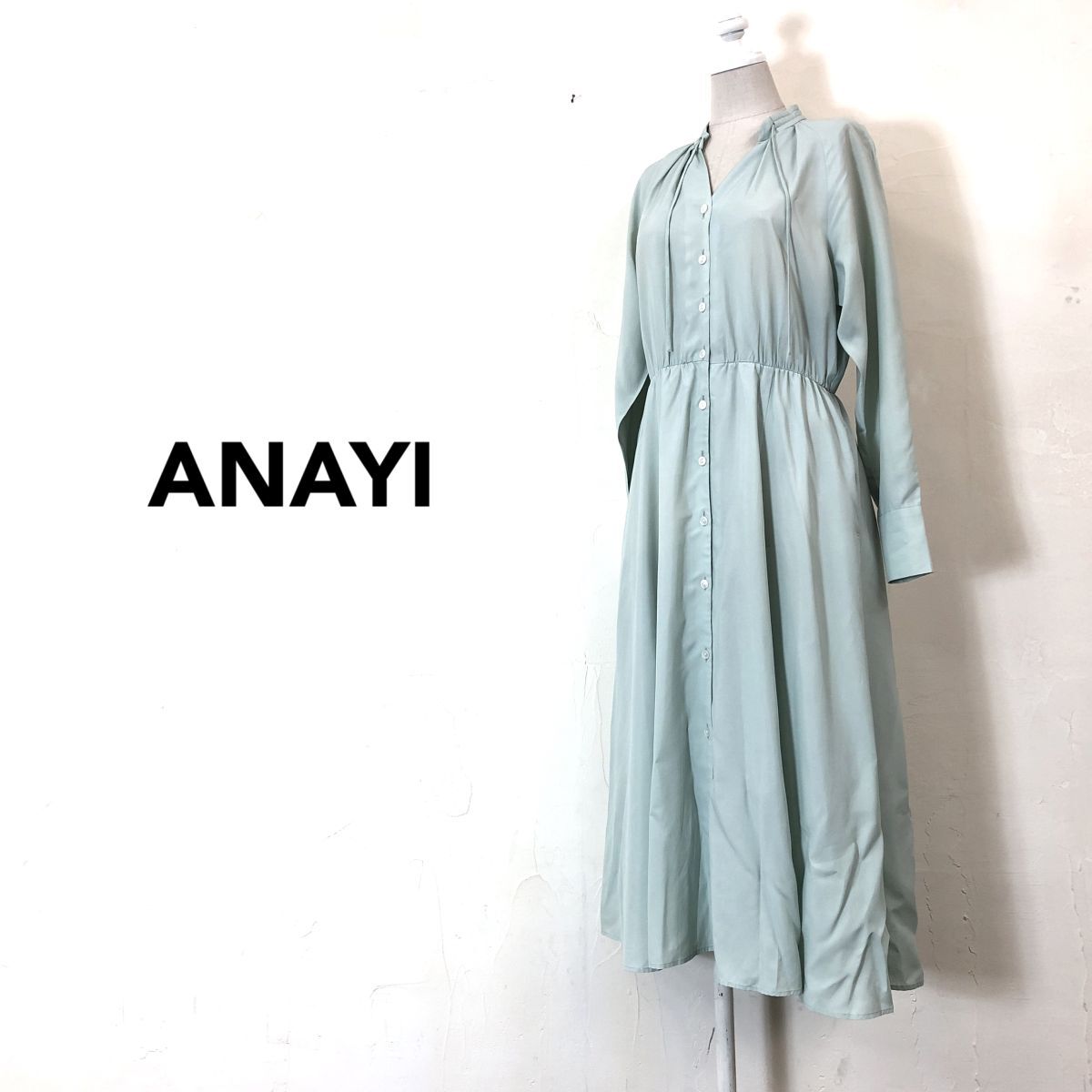 Yahoo!オークション - 2S2145-G ANAYI アナイ バンドカラーシャツワン...