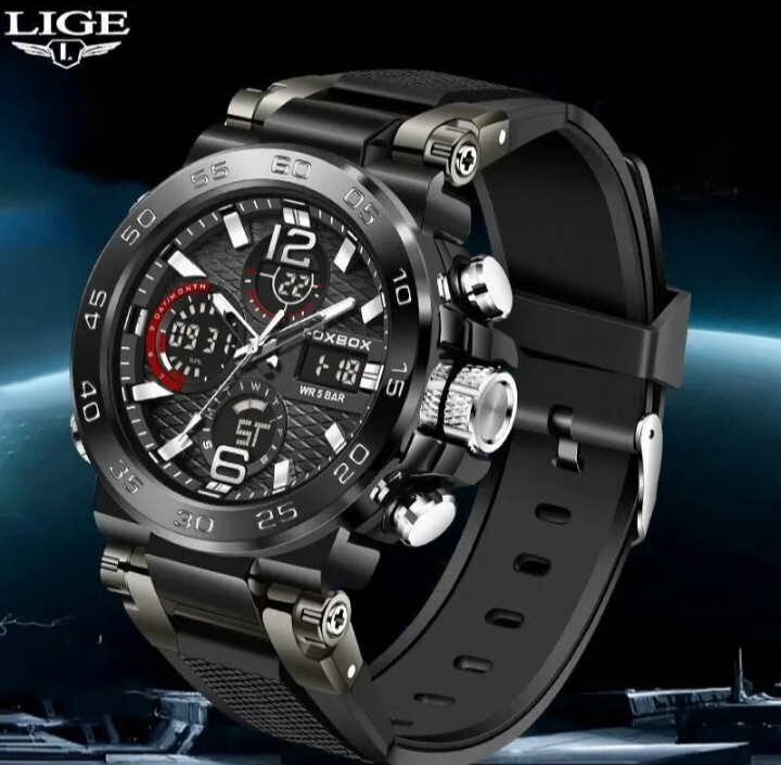 Yahoo!オークション - FOXBOX (LiGE) メンズ腕時計 デュアルウォッチ 5...