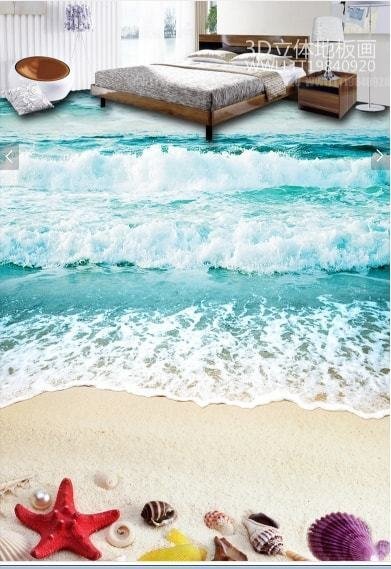 Yahoo!オークション - C447 巨大 3D フロアマット 2m 3m ビーチ 砂浜 ...