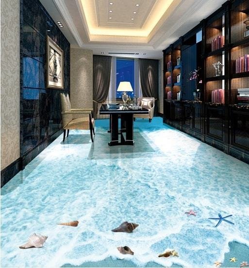 Yahoo!オークション - C354 巨大 3D フロアマット 1.2m 2m ビーチ 砂浜...