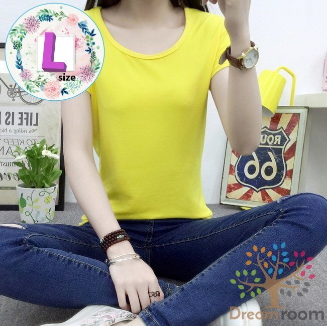 Yahoo!オークション - simple Uネック Tシャツ Lサイズ 美ライン 半袖 ...