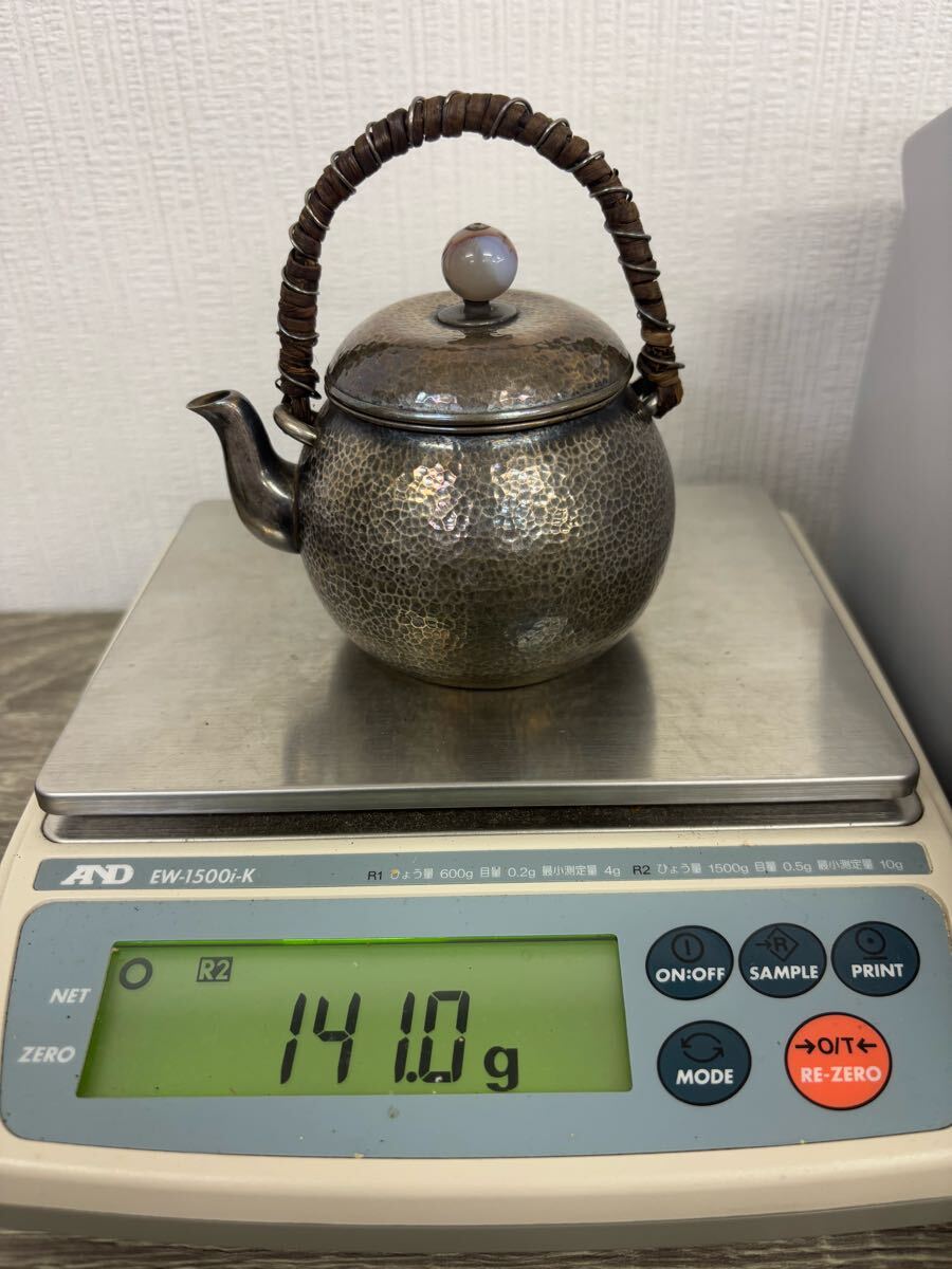 【樂淘letao】日本代購代標第一品牌－最終出品 銀瓶 時代物 生駒 茶道具 煎茶道具 純銀 純刻印 141g 木箱付き 古美術 骨董品 コレクション 小振り 蔵出し品