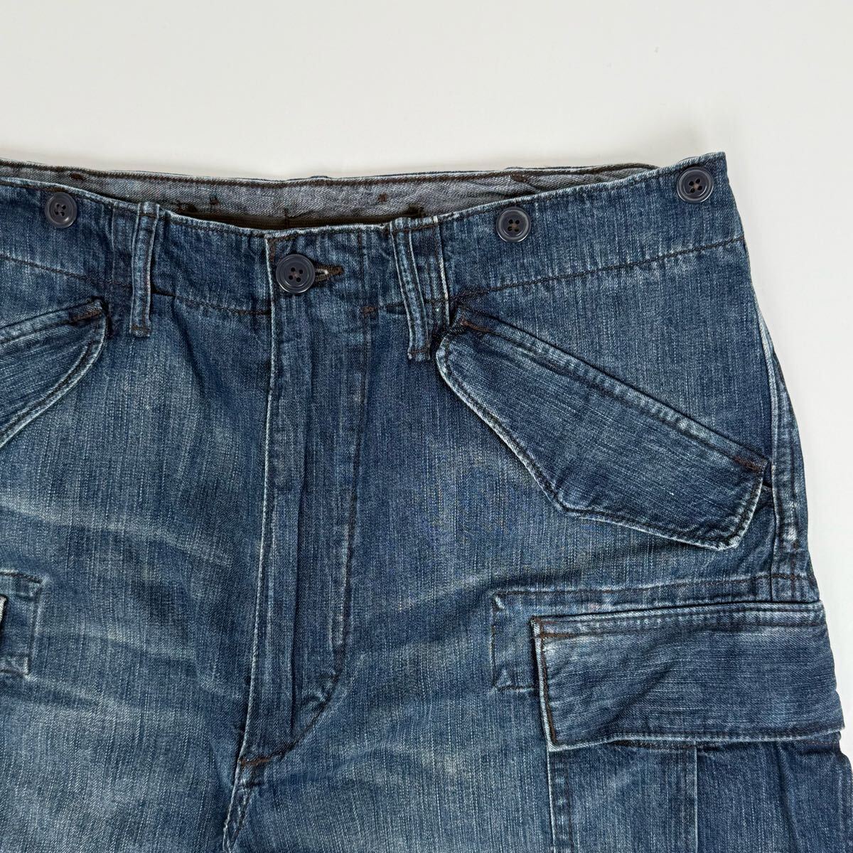 Yahoo!オークション - RRL 24SS USED加工 M-51 デニム カーゴショーツ ...