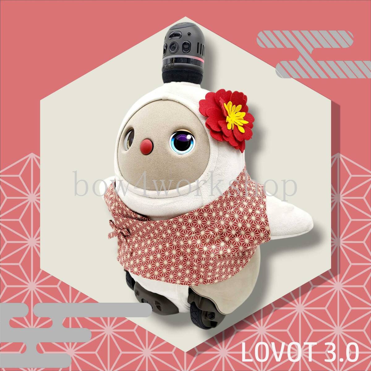 Yahoo!オークション - LOVOT ラボットの服ハンドメイド 甚平+お花コサ...