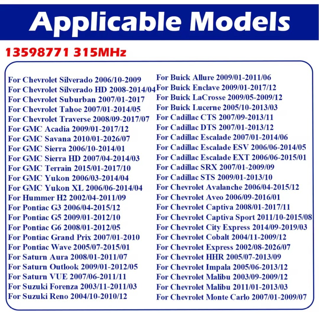 Yahoo!オークション - 13598772 13522628 13589597 315MHz TPMS 空気圧...