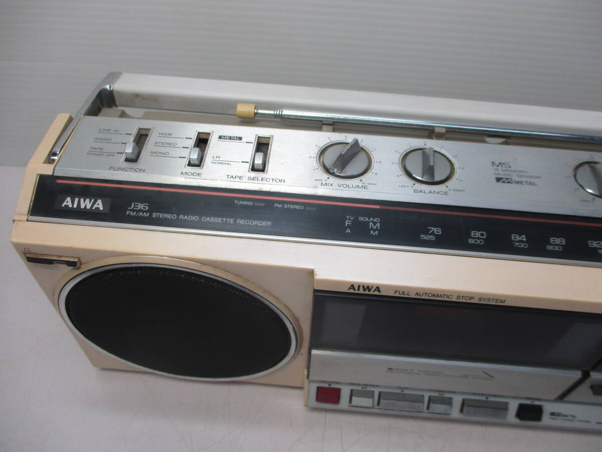 Yahoo!オークション - AIWA アイワ ラジカセ CS-J36 昭和レトロ 通電ラ...