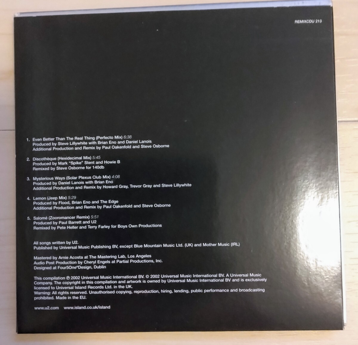 Yahoo!オークション - U2 プロモCD REMIXES FROM THE ’90S