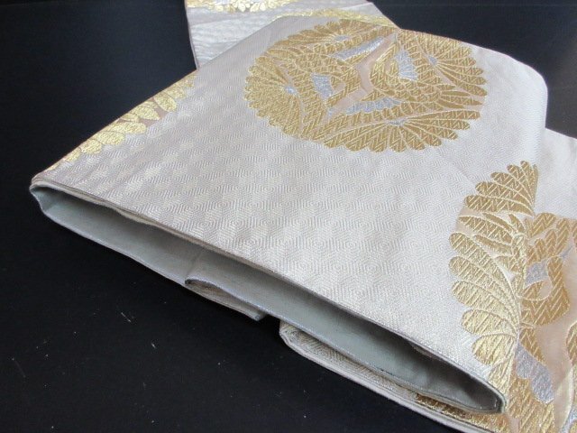 Yahoo!オークション - 1円 良品 袋帯 正絹 和装 和服 刺繍 向かい鶴 お...