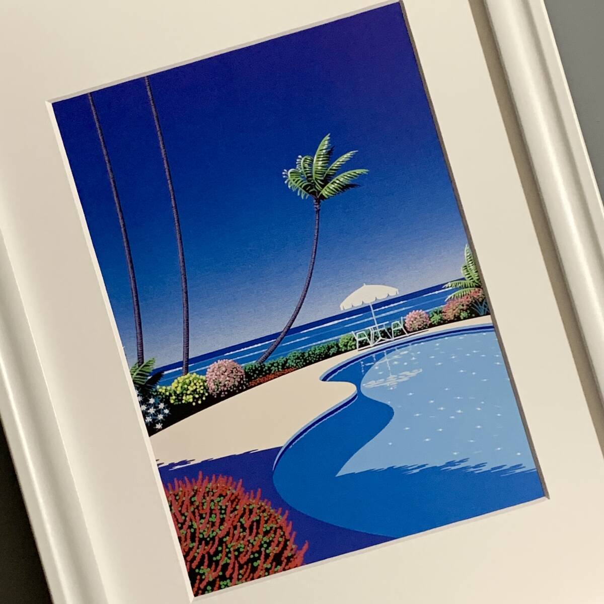 Yahoo!オークション - 永井博 「POOLS #3」/B5額装品/プール/青空/海/...